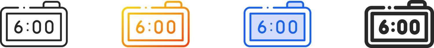 Clock iconthin linear gradient blue stroke Vector Image