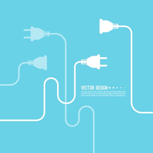 Plug and power socket connected together electric Vector Image