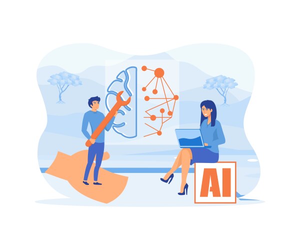 Artificial intelligence concept ai being used Vector Image