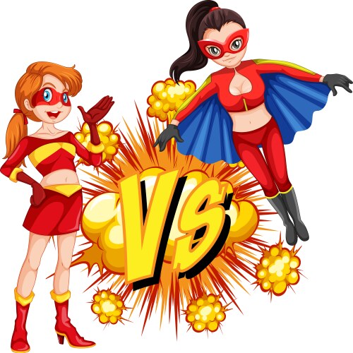 Two superheroes fighting each other Royalty Free Vector
