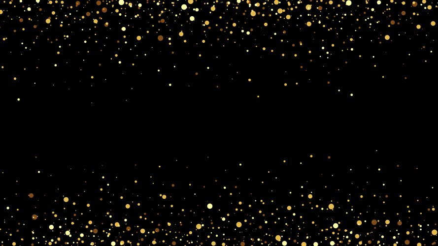Black background with gold glitter sparkle Vector Image