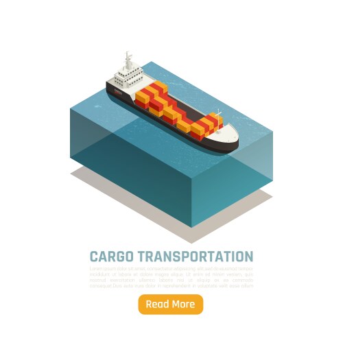 Front view of a cargo ship Royalty Free Vector Image