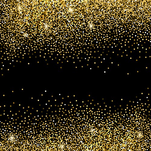 Black background with gold glitter sparkle Vector Image