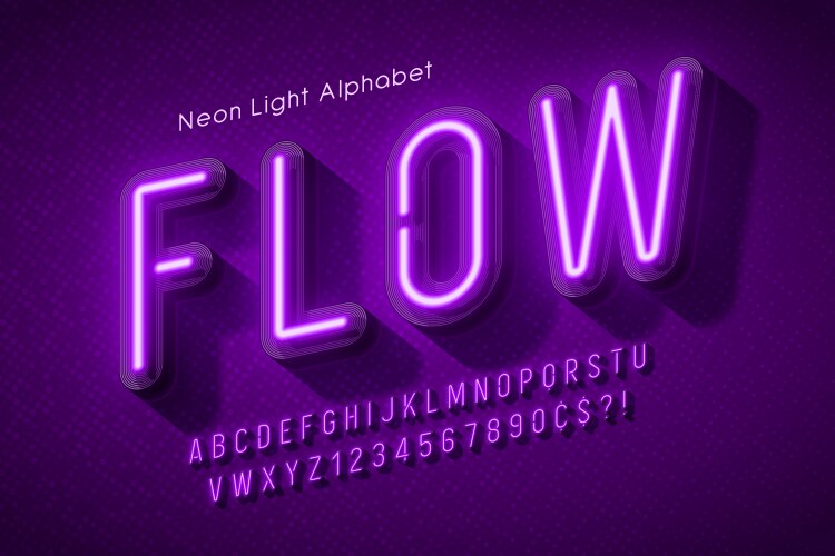 Glowing neon 2025 clip art Royalty Free Vector Image
