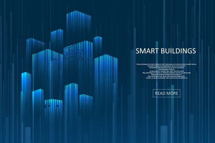 Smart building concept design for city Royalty Free Vector