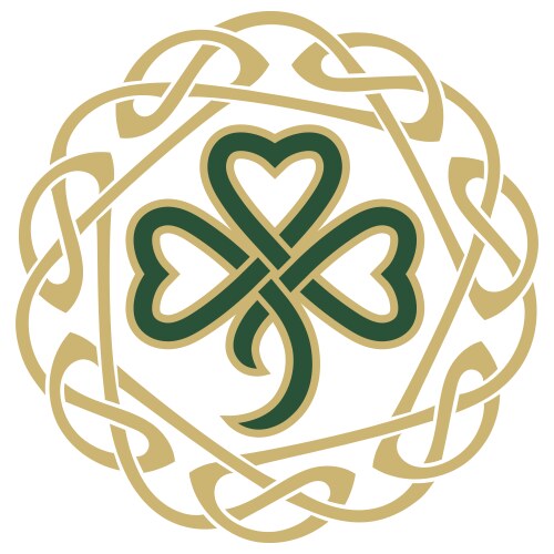 Lucky four leaf clover in the celtic style Vector Image