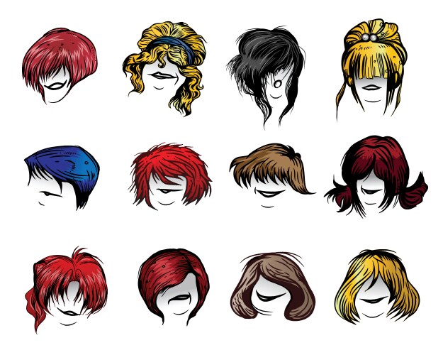 Cartoon Hairstyles Vector Images (over 67,000)