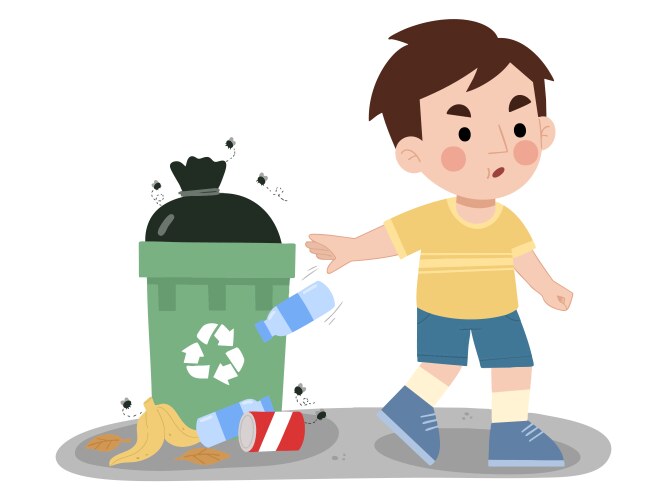Kids Throwing Garbage Cartoon Vector Images (over 320)