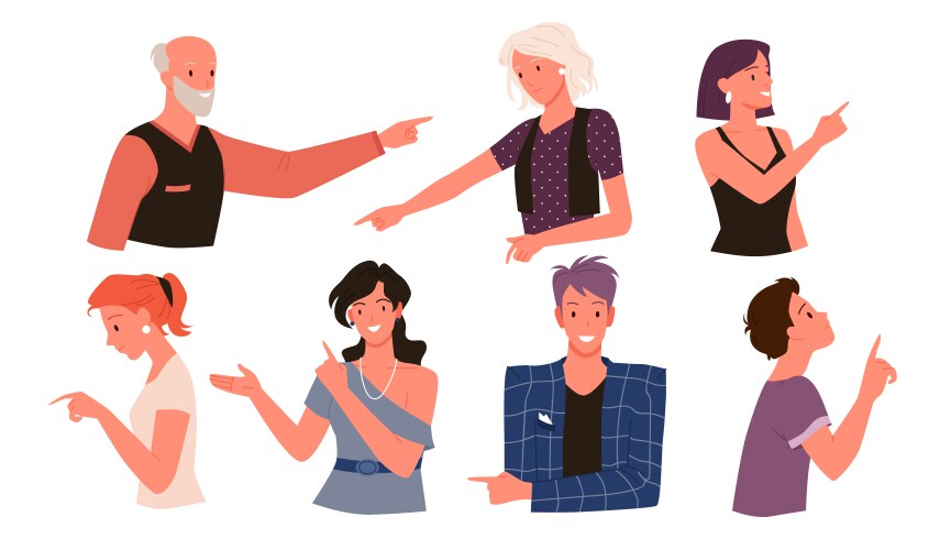 Fingers pointing pushing showing pressing hand Vector Image