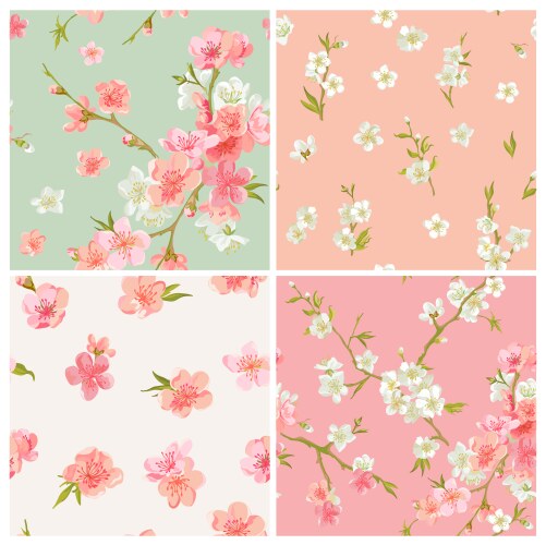 Spring blossom flowers background Royalty Free Vector Image