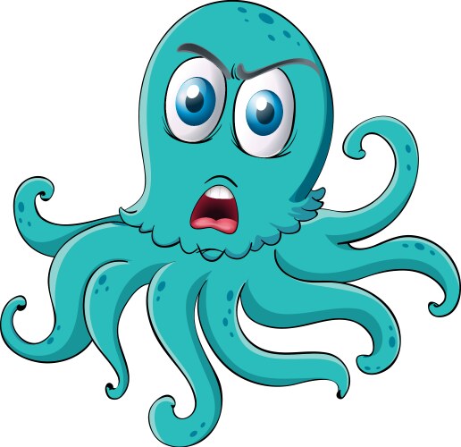 Octopus cartoon purple design Royalty Free Vector Image