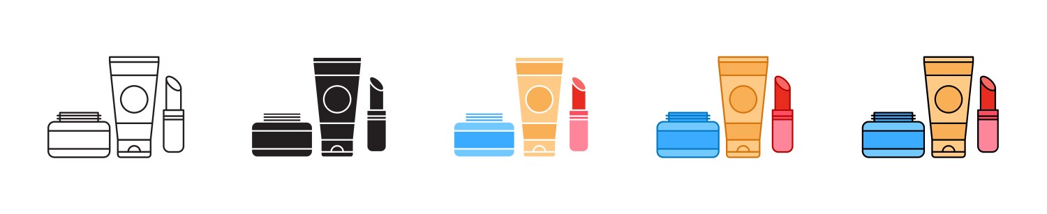 Cosmetics icon set cosmetic products symbol Vector Image