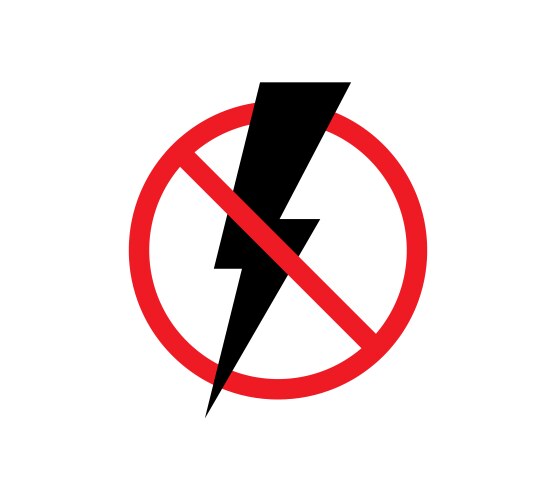 Electrical hazard sign no lightning or thunder Vector Image