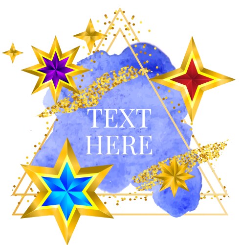 Gold frame paint hand painted brush stroke Vector Image