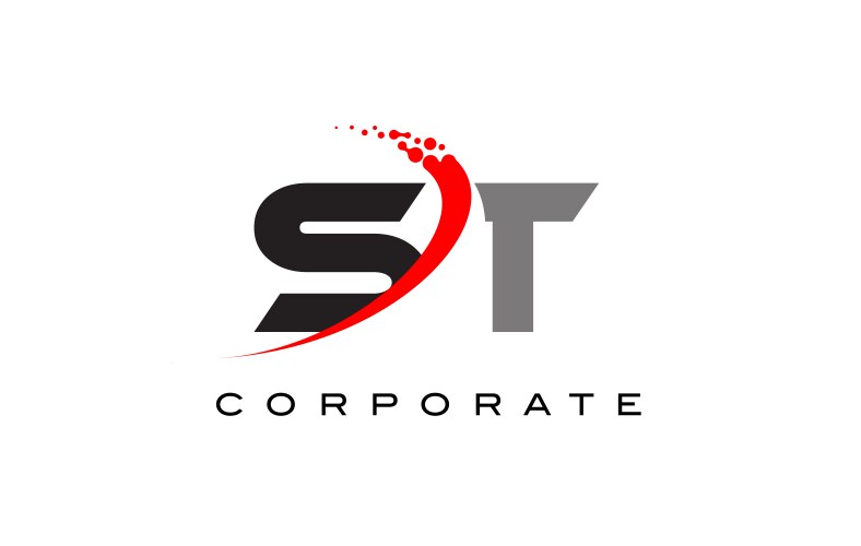 St s t letter logo design with a creative cut Vector Image