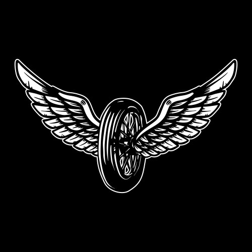 Wheel with wings Royalty Free Vector Image - VectorStock