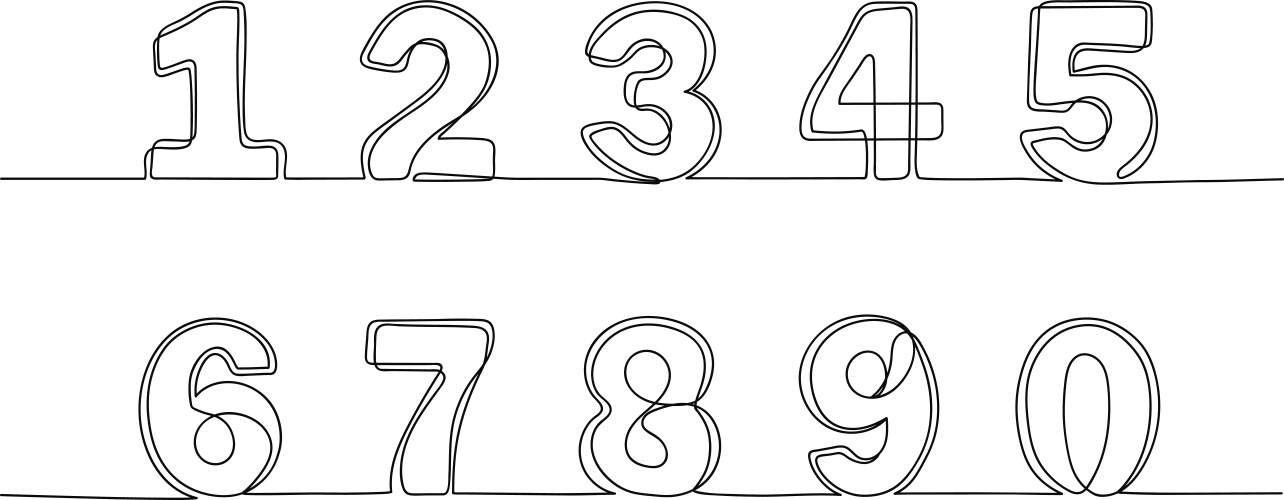 Number 1 Outline Vector Images (over 4,100)
