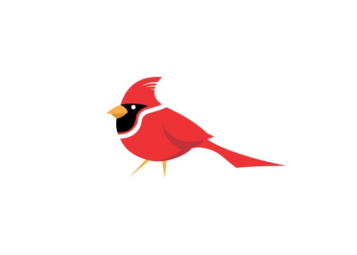 Red cardinal bird Royalty Free Vector Image - VectorStock