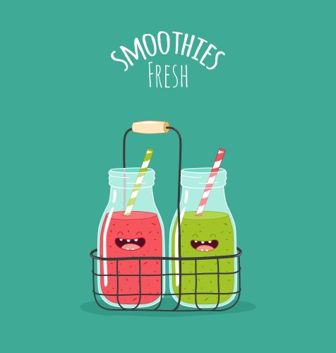 Smoothie flyers colorful smoothies poster fresh Vector Image