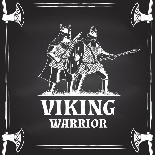 Viking warrior logo badge sticker Royalty Free Vector Image