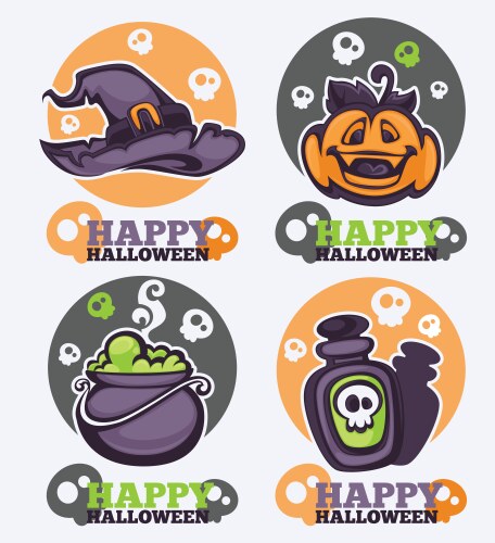 Funny halloween icons-set 5 Royalty Free Vector Image