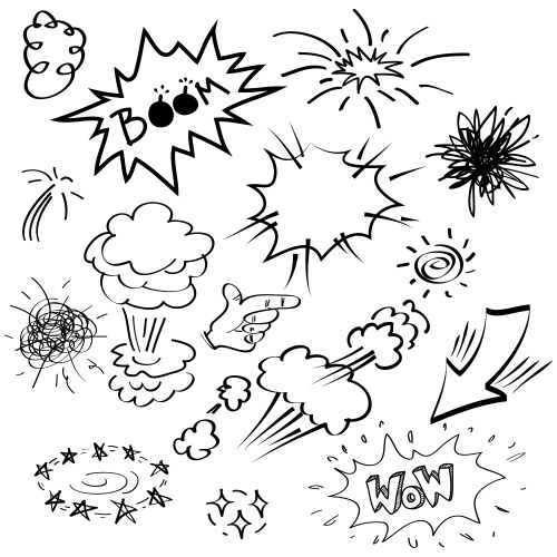 Comic boom set Royalty Free Vector Image - VectorStock