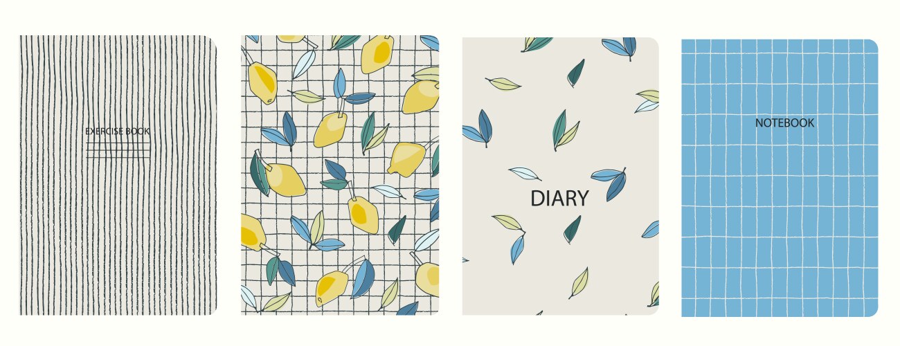 Cover page templates with hand drawn lemon Vector Image