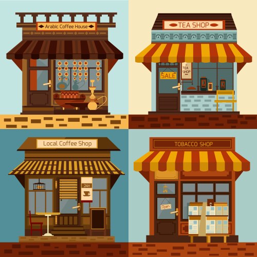 Restaurants and Shops Facade Vector Images (over 6,800)