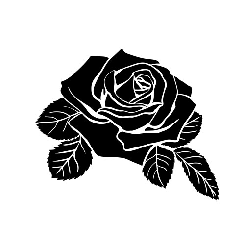 Roses silhouette pattern Royalty Free Vector Image