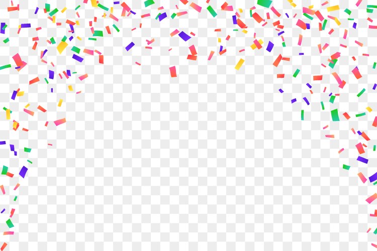 Colorful confetti on transparent background Vector Image