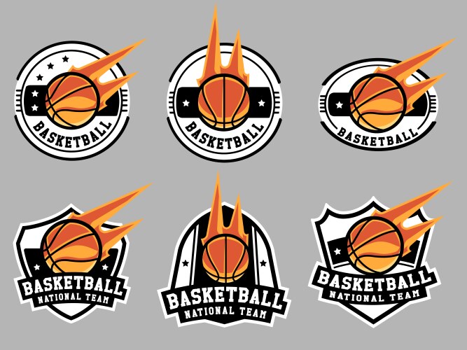 Basketball logo emblem icons collections Vector Image