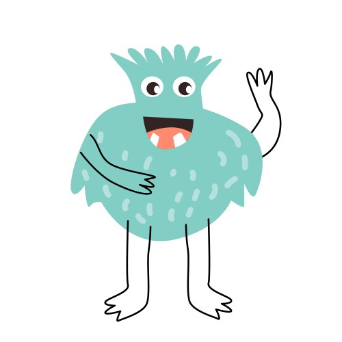 Cute baby monster character smiling Royalty Free Vector