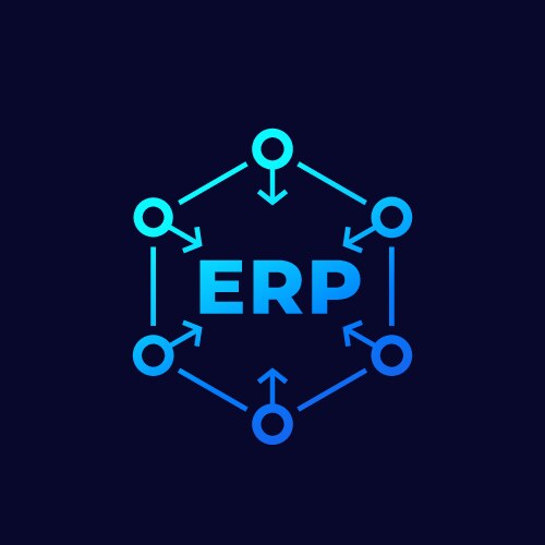 Erp system software icon Royalty Free Vector Image