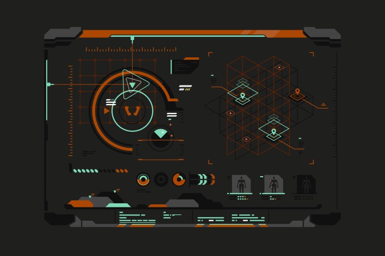 Sci-fi futuristic glowing hud display vitrual Vector Image
