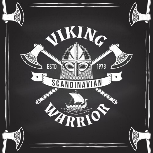 Viking warrior logo badge sticker Royalty Free Vector Image