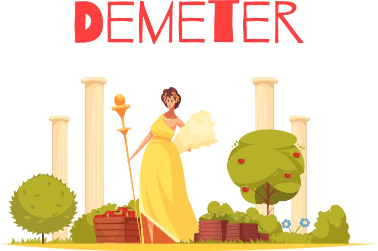 Ancient greek gods cartoon characters Royalty Free Vector