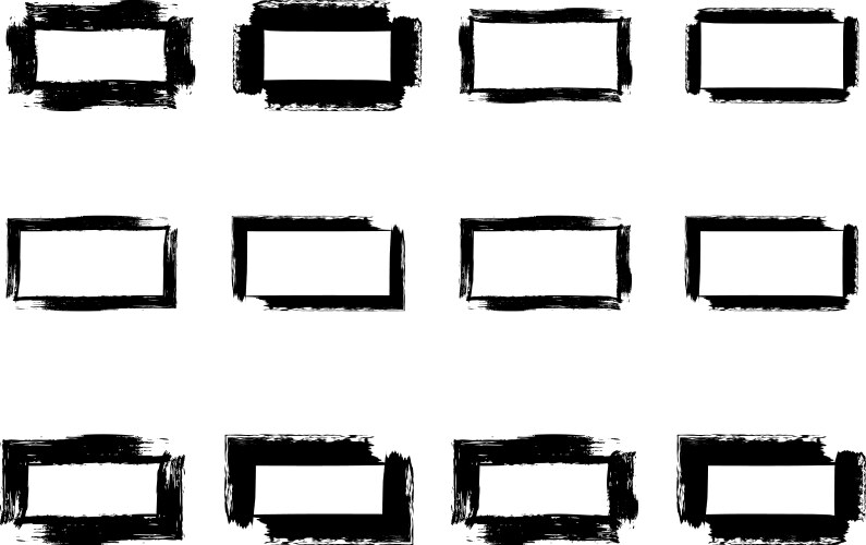 Horizontal rectangle shape bold brush stroke Vector Image