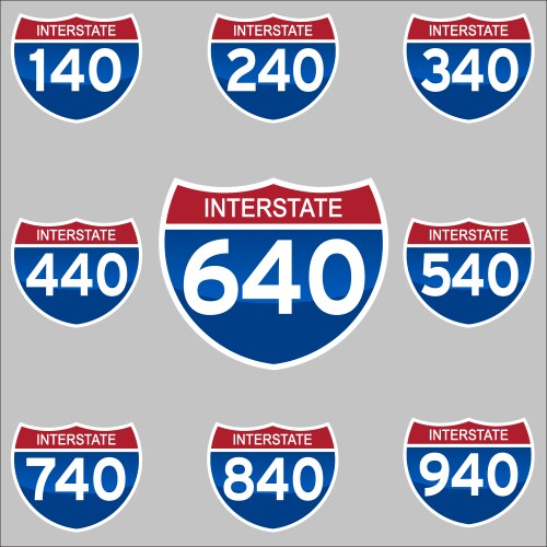 Interstate signs Royalty Free Vector Image - VectorStock