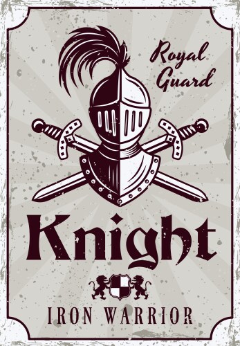 Knight warrior in armor with a sword Royalty Free Vector