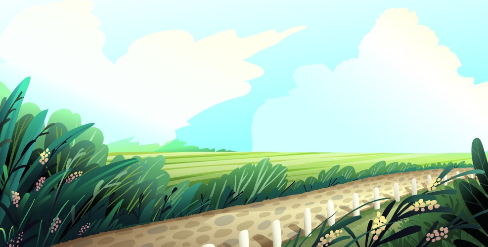 A narrow road Royalty Free Vector Image - VectorStock