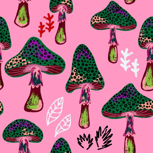 Texture mushrooms fly agarics mushroom organic Vector Image