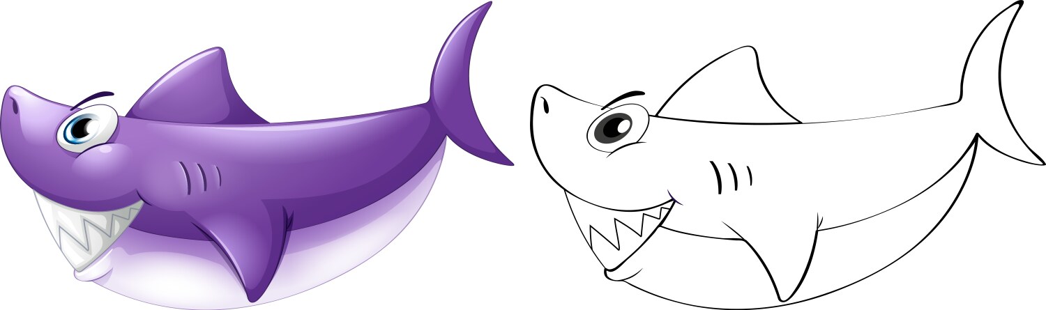 Shark Outline Drawing Vector Images (over 2,400)