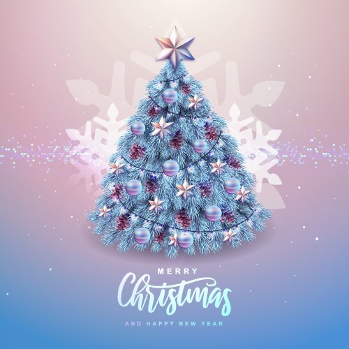 Handwritten christmas card word cloud tree design Vector Image