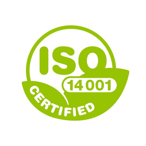 Iso 14001 2015 certified symbol Royalty Free Vector Image