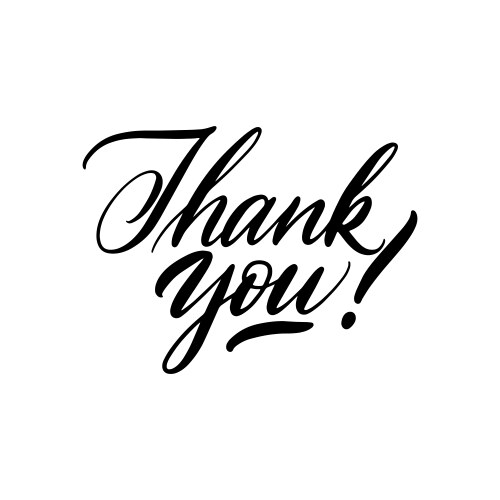 Thank you handwritten inscription Royalty Free Vector Image
