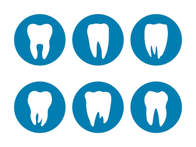 Tooth signs teeth icon set dentist labels Vector Image