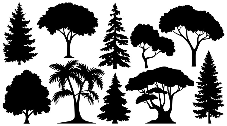 Black And White Tree Clipart Trees Black White Clipart Stock