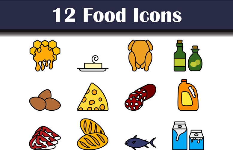 Set food icon logo concept Royalty Free Vector Image