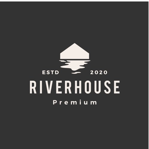 River house logo icon Royalty Free Vector Image