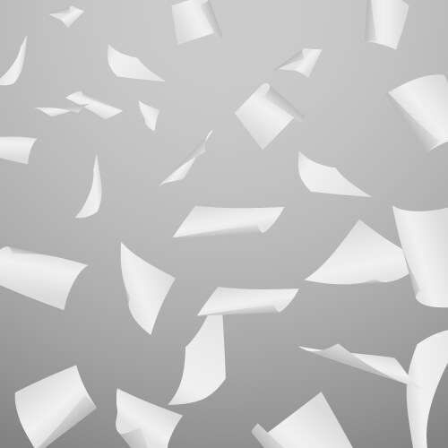 Chaotic falling flying paper sheets Royalty Free Vector